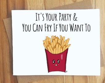 French Fry Card | Etsy