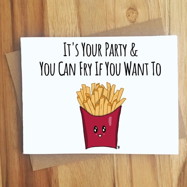 French Fry Card - Etsy