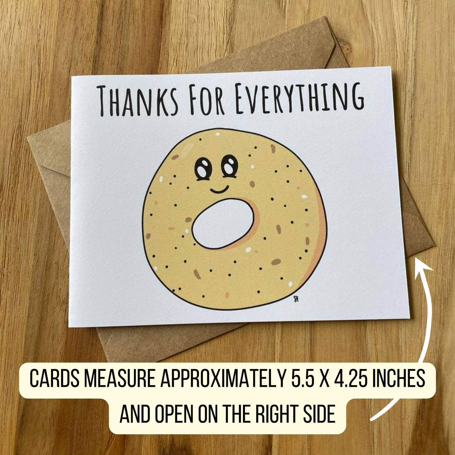 Thanks for Everything Bagel Pun Greeting Card / Thank You Note - Etsy