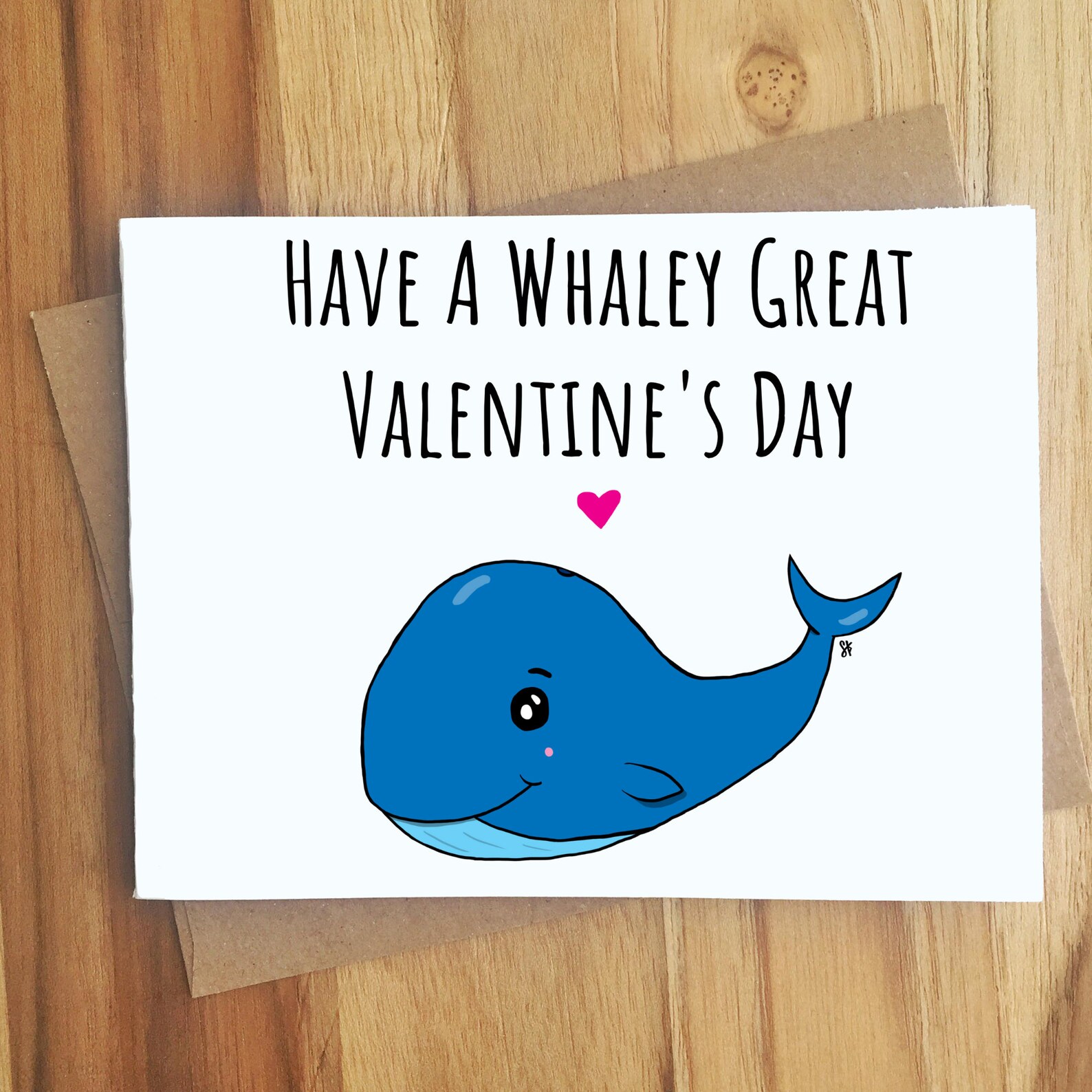 Have A Whaley Great Valentine's Day Whale Pun Greeting | Etsy