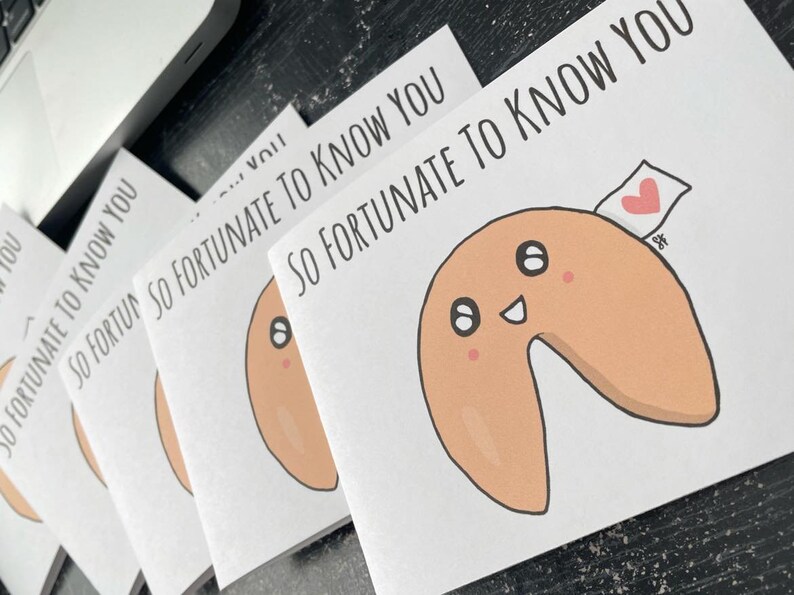 So Fortunate to Know You Fortune Cookie Pun Greeting Card / Play on ...