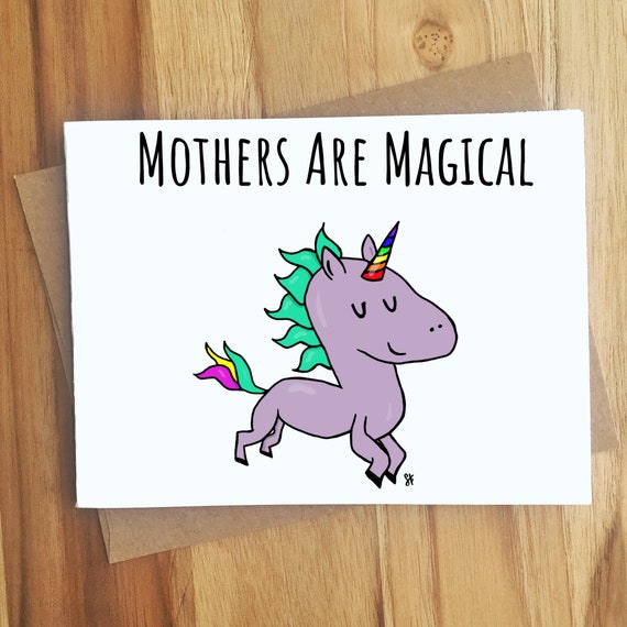 Mothers Are Magical Unicorn Pun Card / Handmade Greeting Cards | Etsy