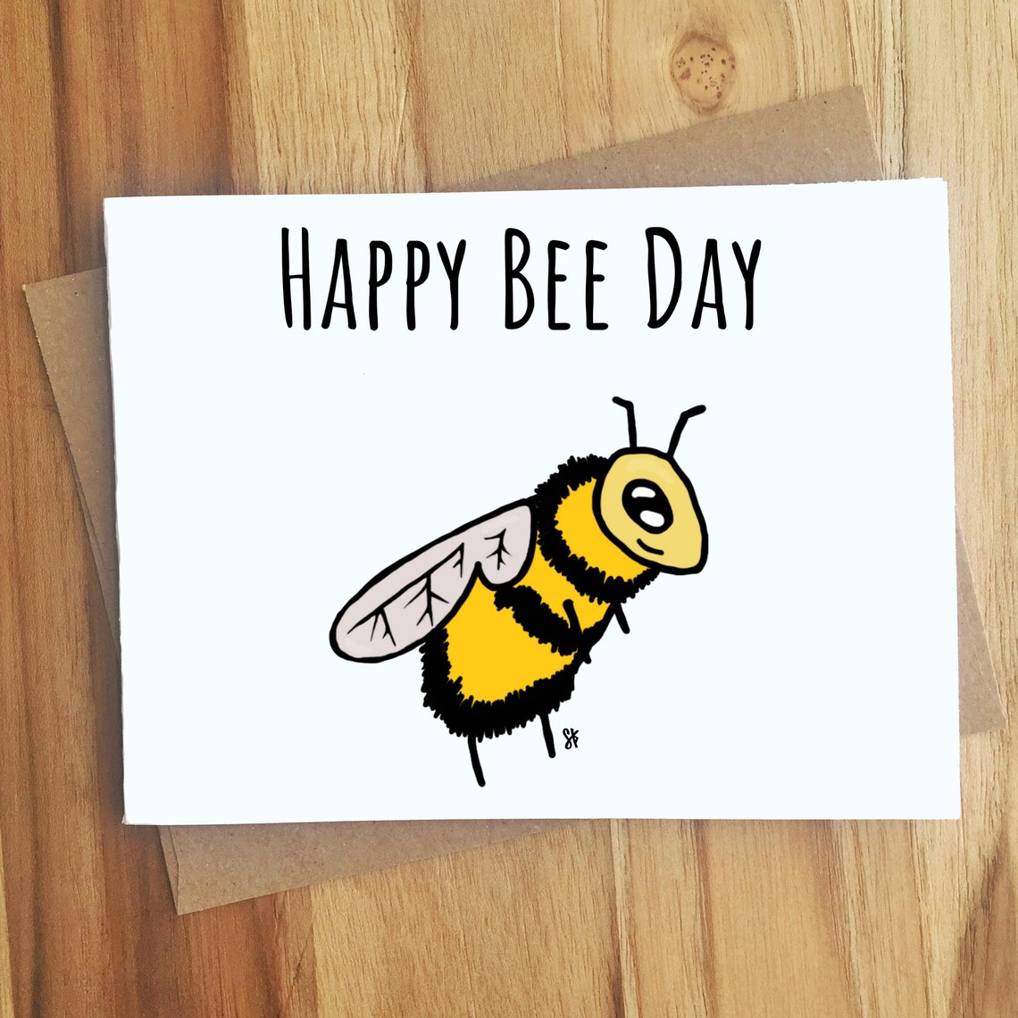 Happy Bee Day Bee Pun Greeting Card / Handmade Birthday Gift | Etsy