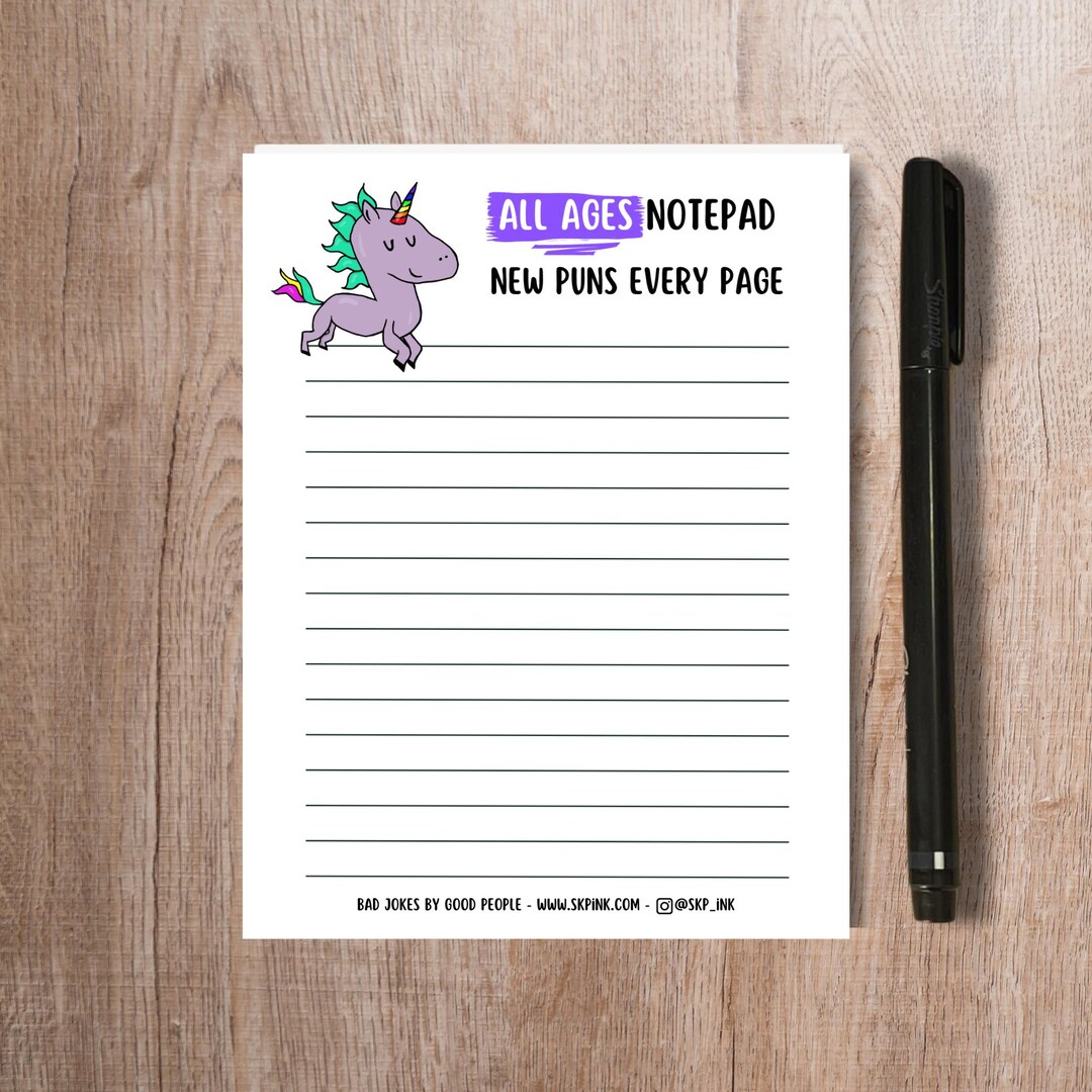 All Ages Pun Notepad / A New Pun Every Page / Handmade Notepad ...