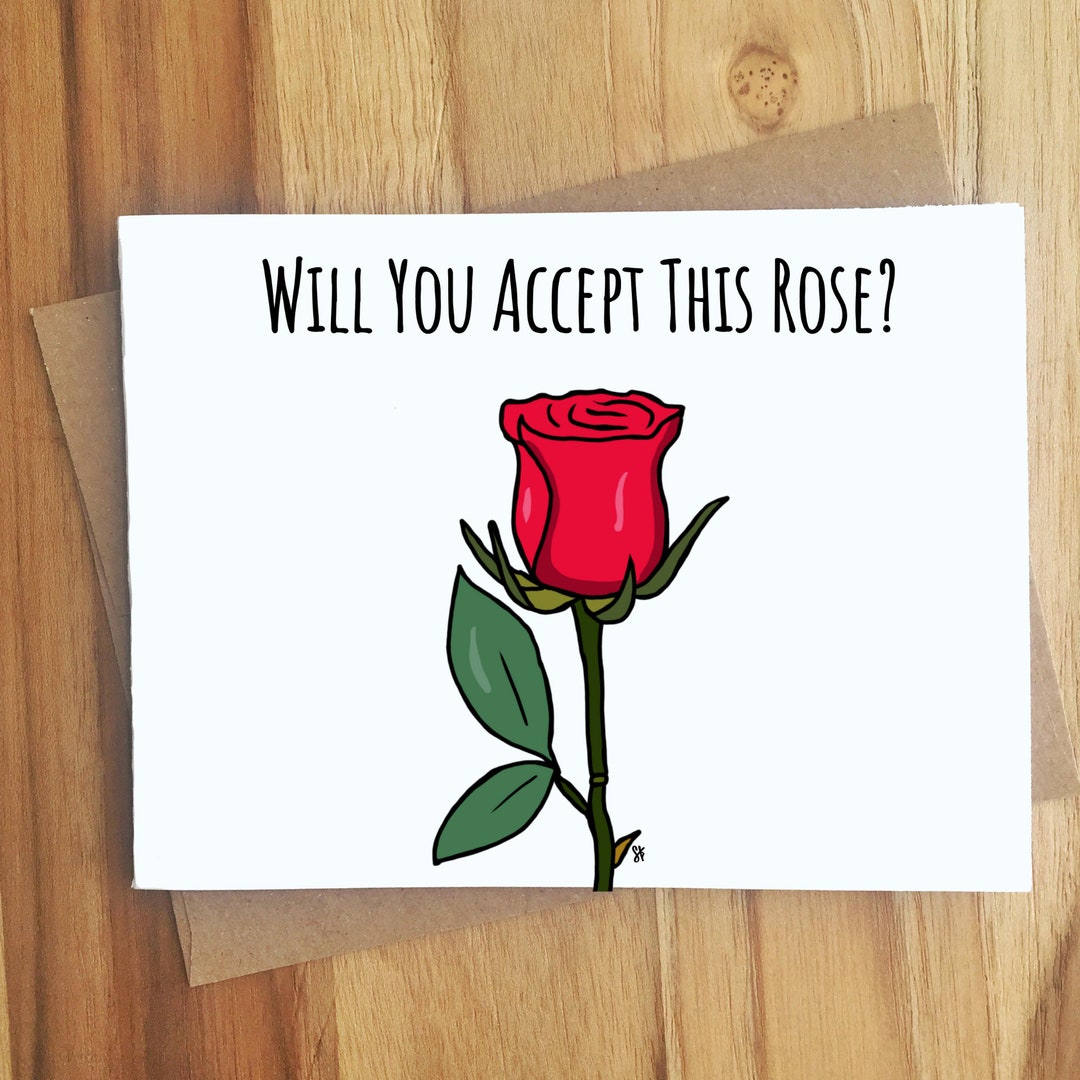 Will You Accept This Rose Greeting Card / Handmade Gift / Love ...
