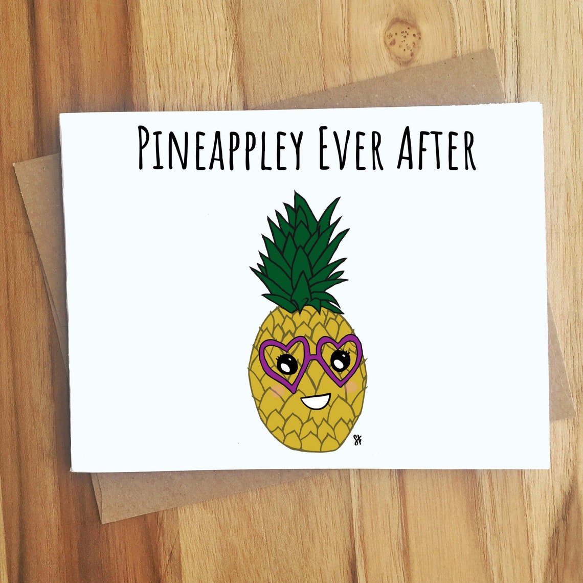 Pineappley Ever After Pineapple Pun Card / Handmade Greeting | Etsy