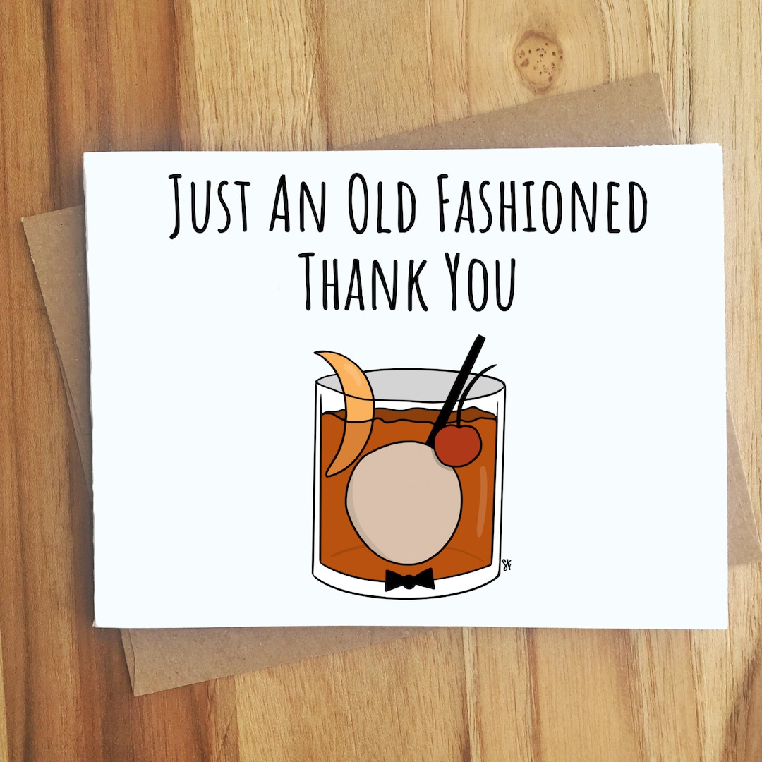 Just an Old Fashioned Thank You Pun Greeting Card / Thank You Note ...