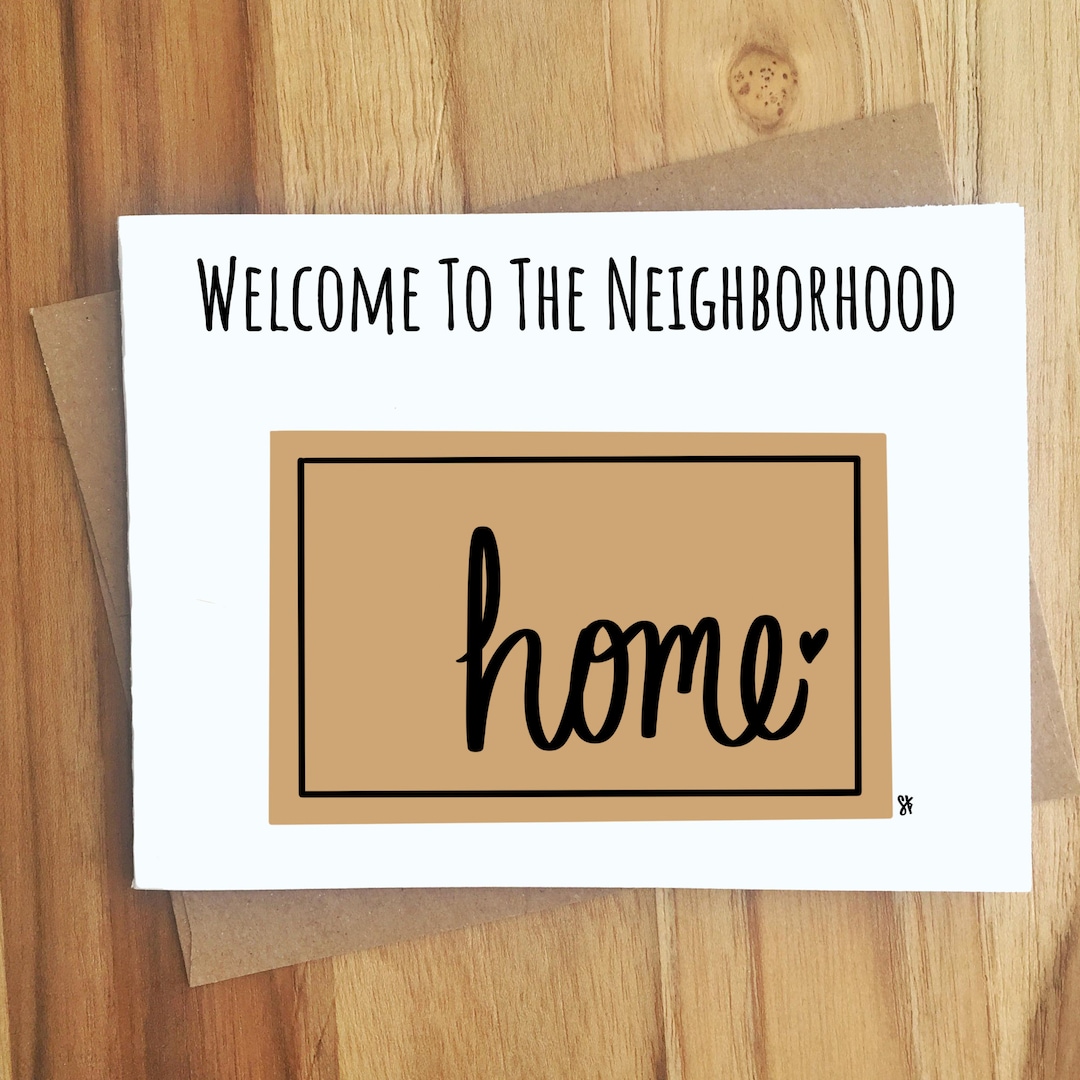 Welcome to the Neighborhood Greeting Card / Welcome Mat / All Occassion ...