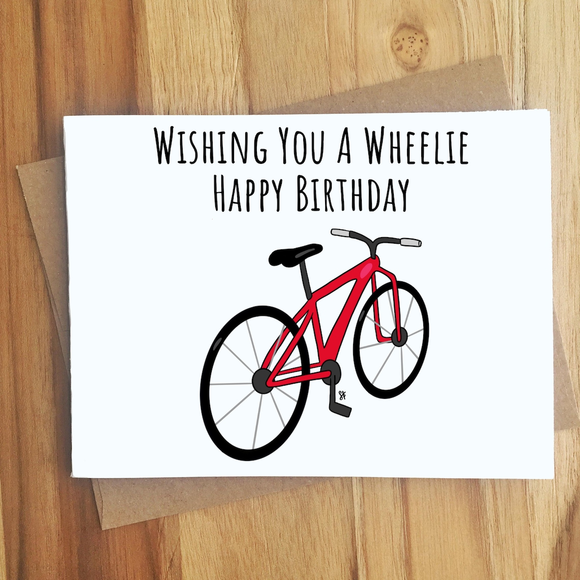 Wishing You A Wheelie Happy Birthday Bike Pun Greeting Card / - Etsy