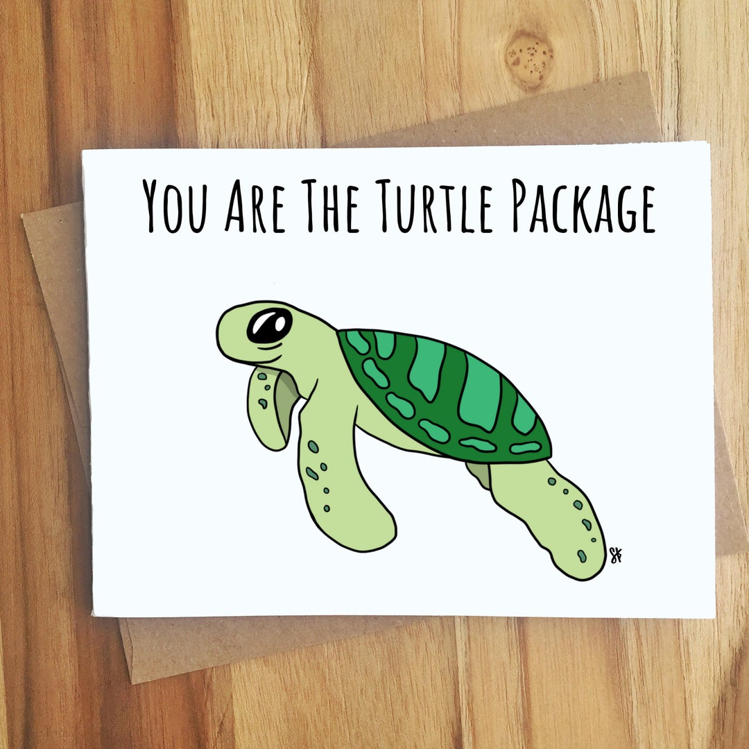 You Are the Turtle Package Turtle Pun Greeting Card / Handmade Gift ...