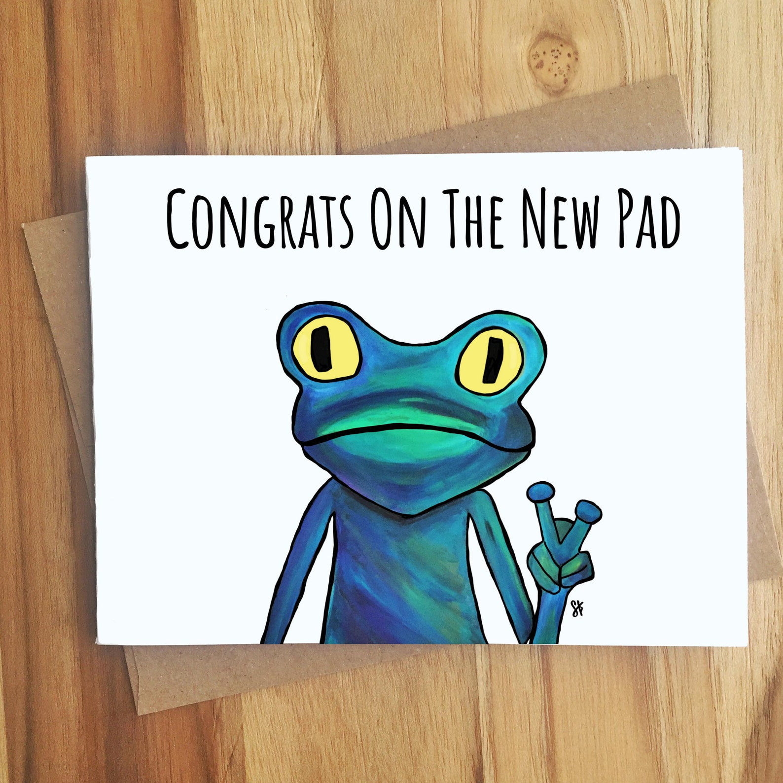 Congrats On the New Pad Frog Lilly Pad Pun Greeting Card / | Etsy