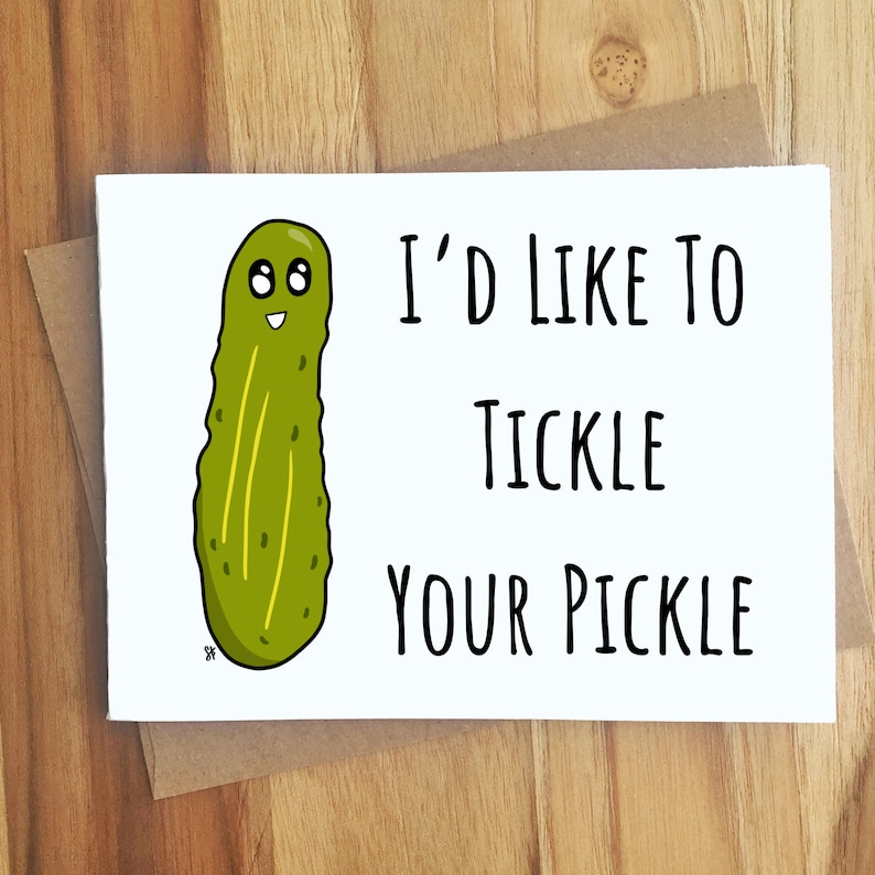 I'd Like to Tickle Your Pickle Pun Greeting Card / - Etsy