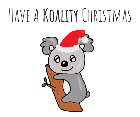 Christmas Koala Holiday Card Christmas Koality | Etsy