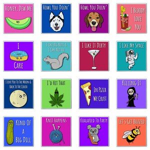 Coaster Set of 4 / Mix & Match / Play on Words / Punny Gift / Bad Jokes ...
