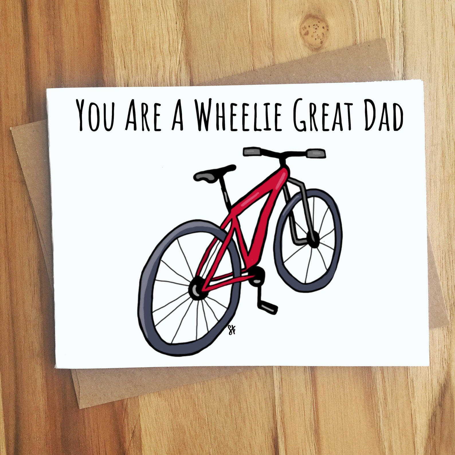 You Are A Wheelie Great Dad Bike Pun Card / Father's Day | Etsy