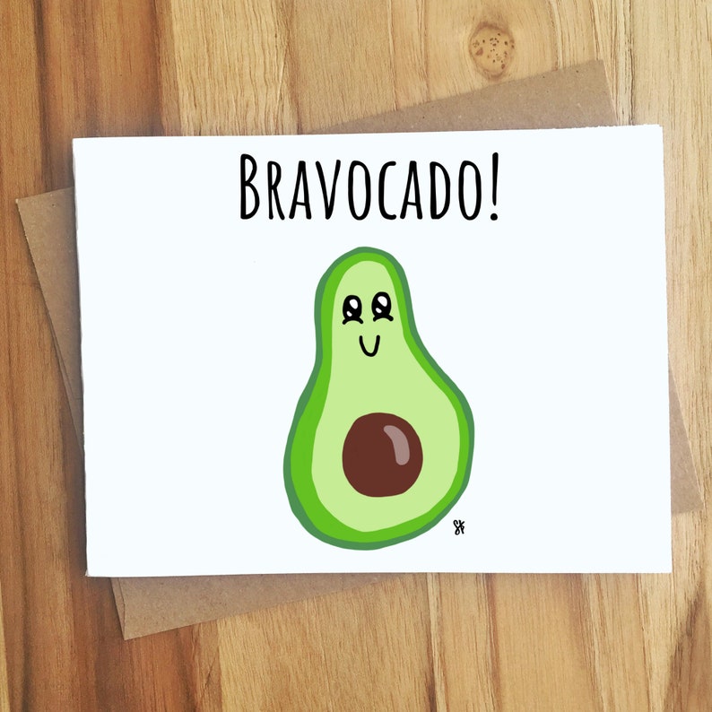 Bravocado Avocado Pun Greeting Card / Celebrate Celebration / | Etsy