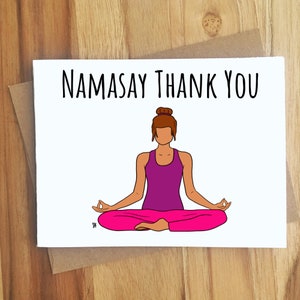 Namasay Thank You / Yoga Pun Greeting Card / Thanks Friendship / Zen ...