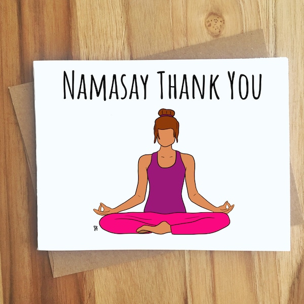 Yoga Thank You Card - Etsy
