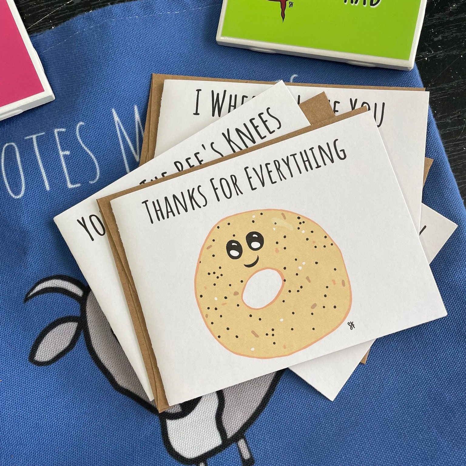 Thanks for Everything Bagel Pun Greeting Card / Thank You Note | Etsy