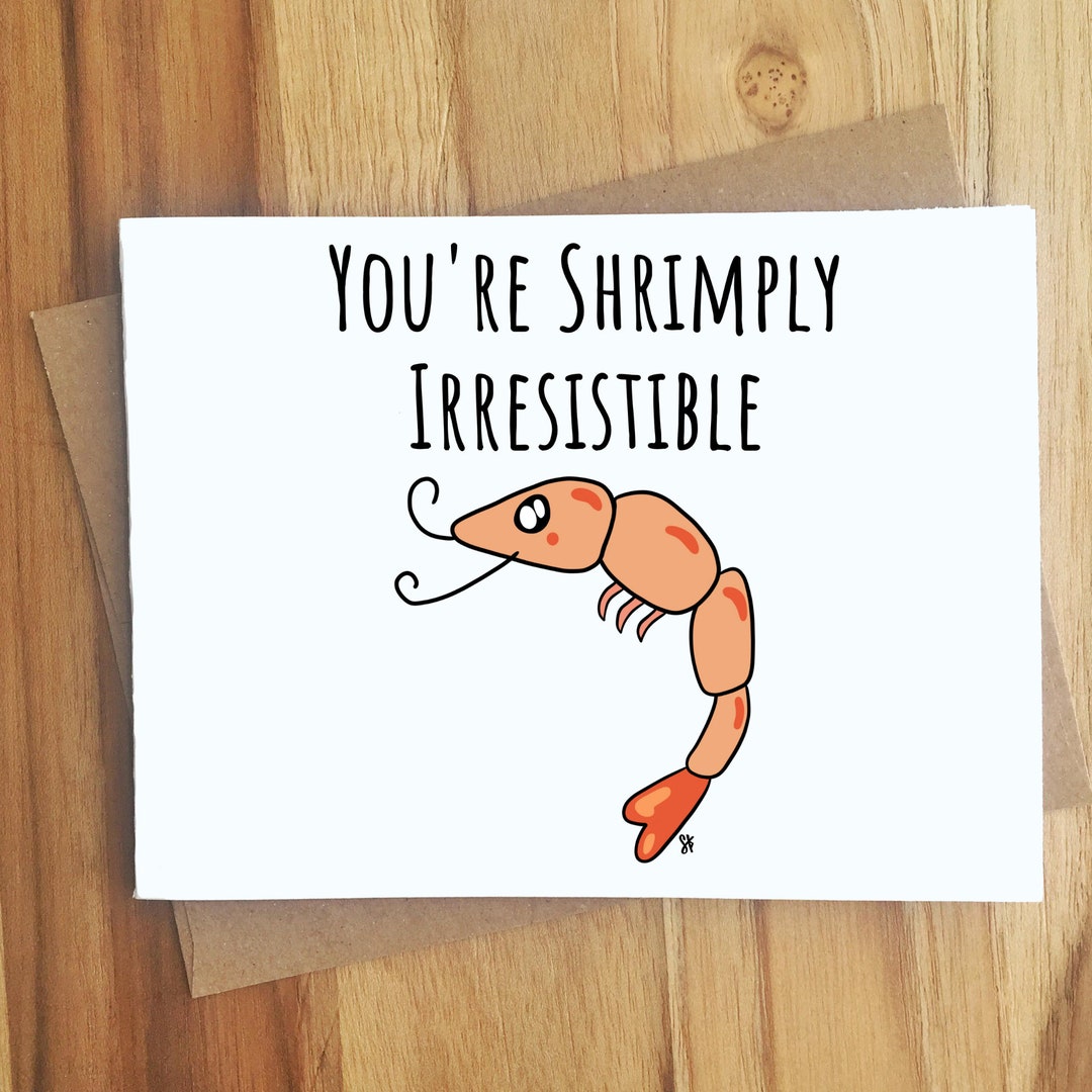 You're Shrimply Irresistible Shrimp Pun Greeting Card / Handmade Gift ...