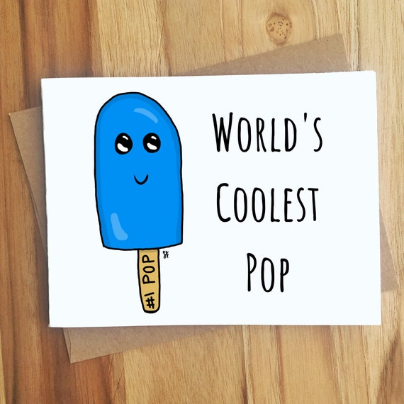 World's Coolest Pop Popsicle Pun Card / Handmade Greeting | Etsy