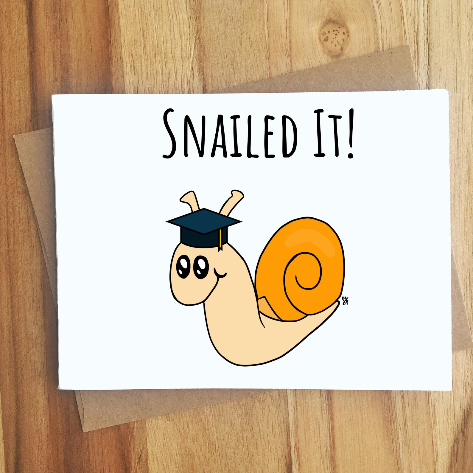 Snailed It Snail Graduation Pun Card / Celebrate / Celebration - Etsy