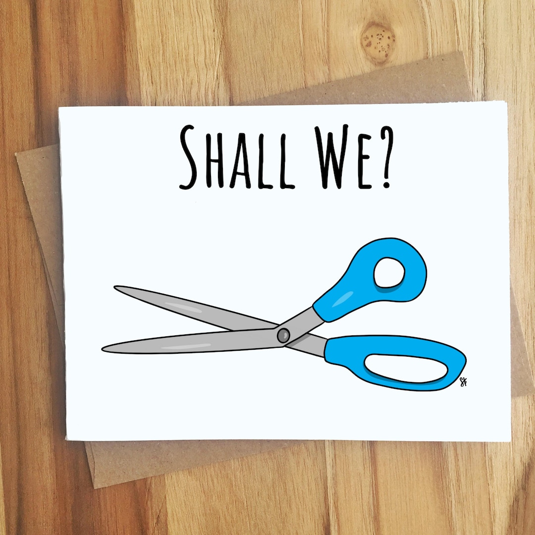 Shall We Scissor Pun Greeting Card / Innuendo Dirty Play on Words ...