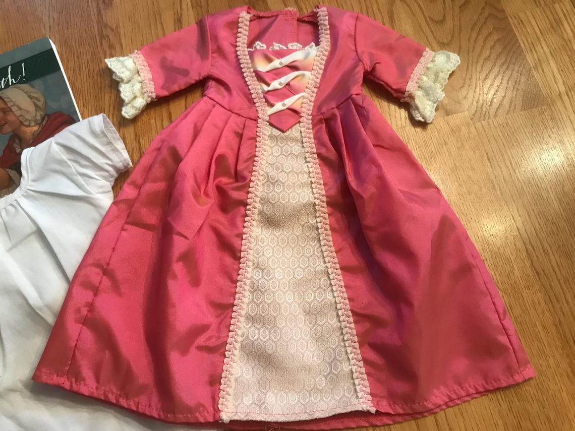 American Girl Elizabeth's Meet Gown, Undershift, and Book ~ From an ...