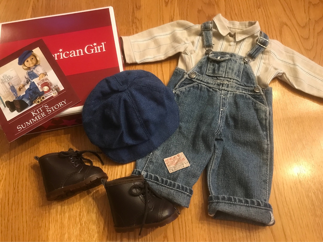 American Girl Kit's Overalls Outfit and Kit's Work Boots ~ Kit's ...