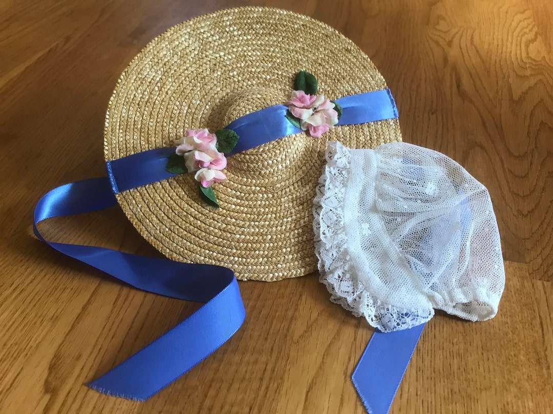 American Girl Pleasant Company Straw Hat and Lace Cap From Felicity's ...
