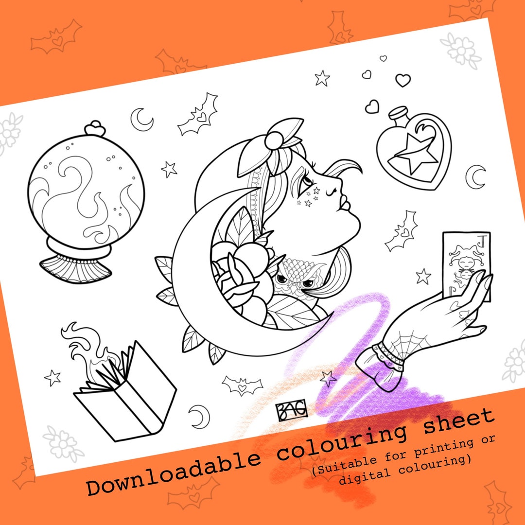 Moon Girl Flash Sheet Colouring Page - Etsy