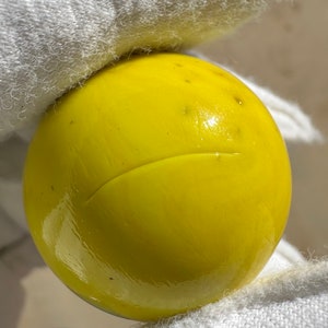 1860-1920 RARE German Transitional Handmade Slag Glass Marble, Yellow ...