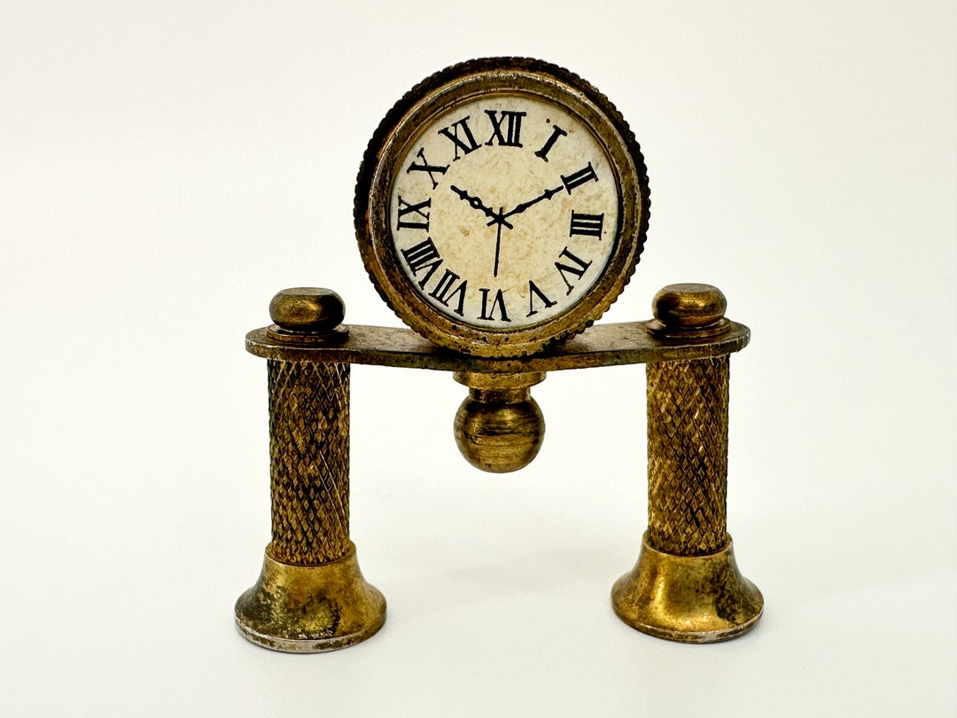Vintage Dollhouse Mantle Clock, Miniature Brass Mantle Clock - Etsy