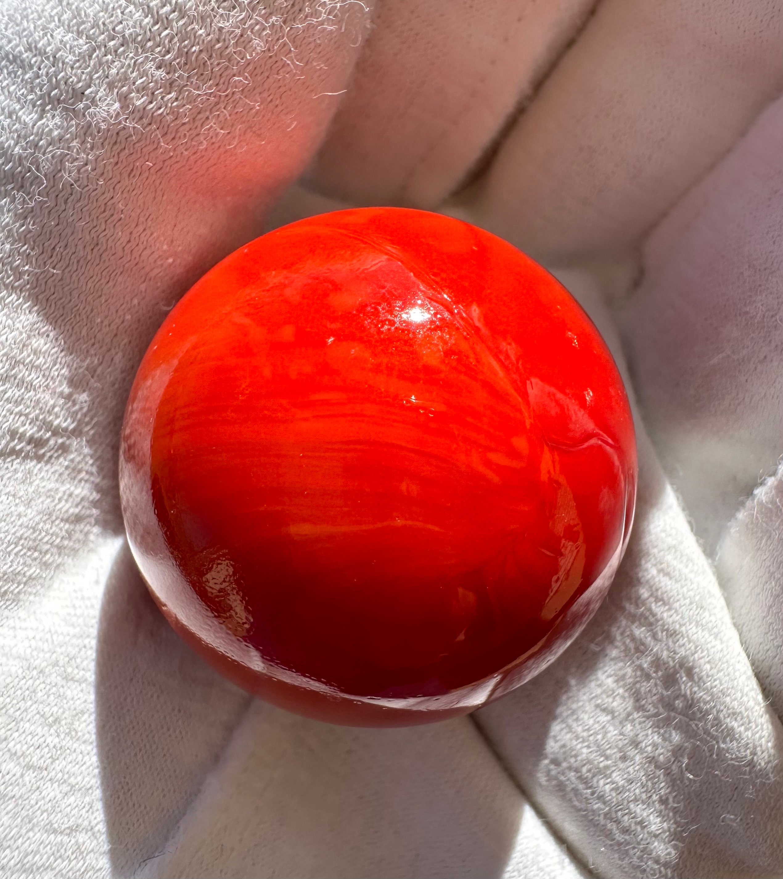 1860-1920 RARE German Transitional Handmade Slag Glass Marble, Red ...