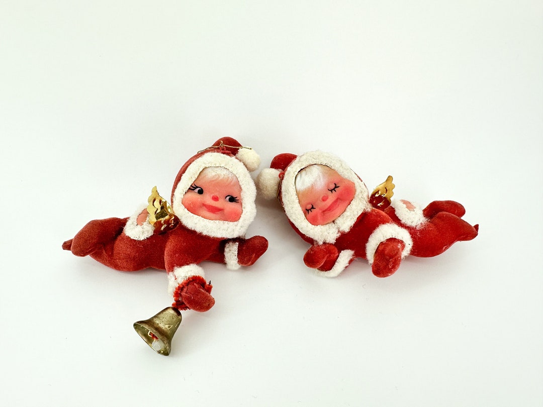 Kurt Adler 50's Snow Baby Angel Flocked Ornaments With - Etsy