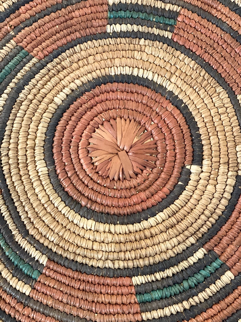 Vintage African Coil Weave Woven Flat Plate Basket Hausa - Etsy