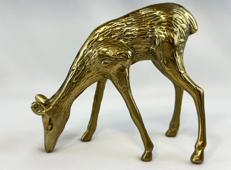 Vintage Mid-century Brass Doe Deer Statue/ Figurine - Etsy