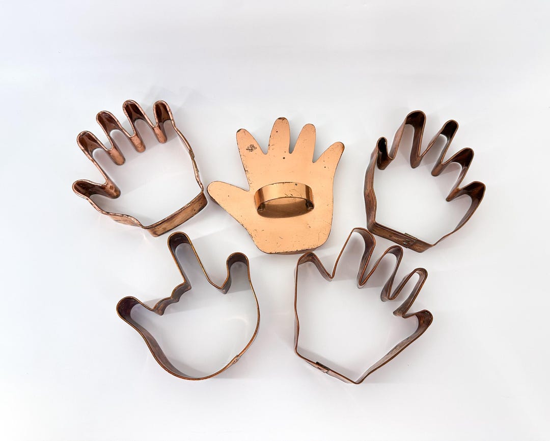 Vintage Copper Hand Cookie Cutter Set - Includes 5 Copper Hands - Etsy