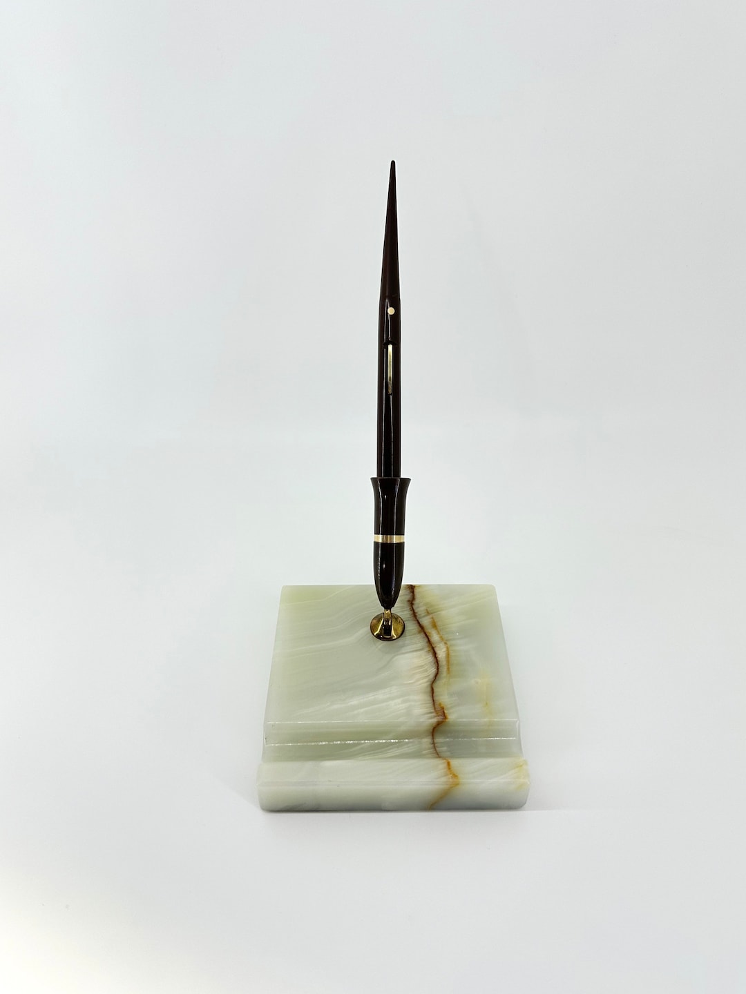 Vintage Sheaffer White Dot Fountain Pen on Marble Base Desk Set - Etsy