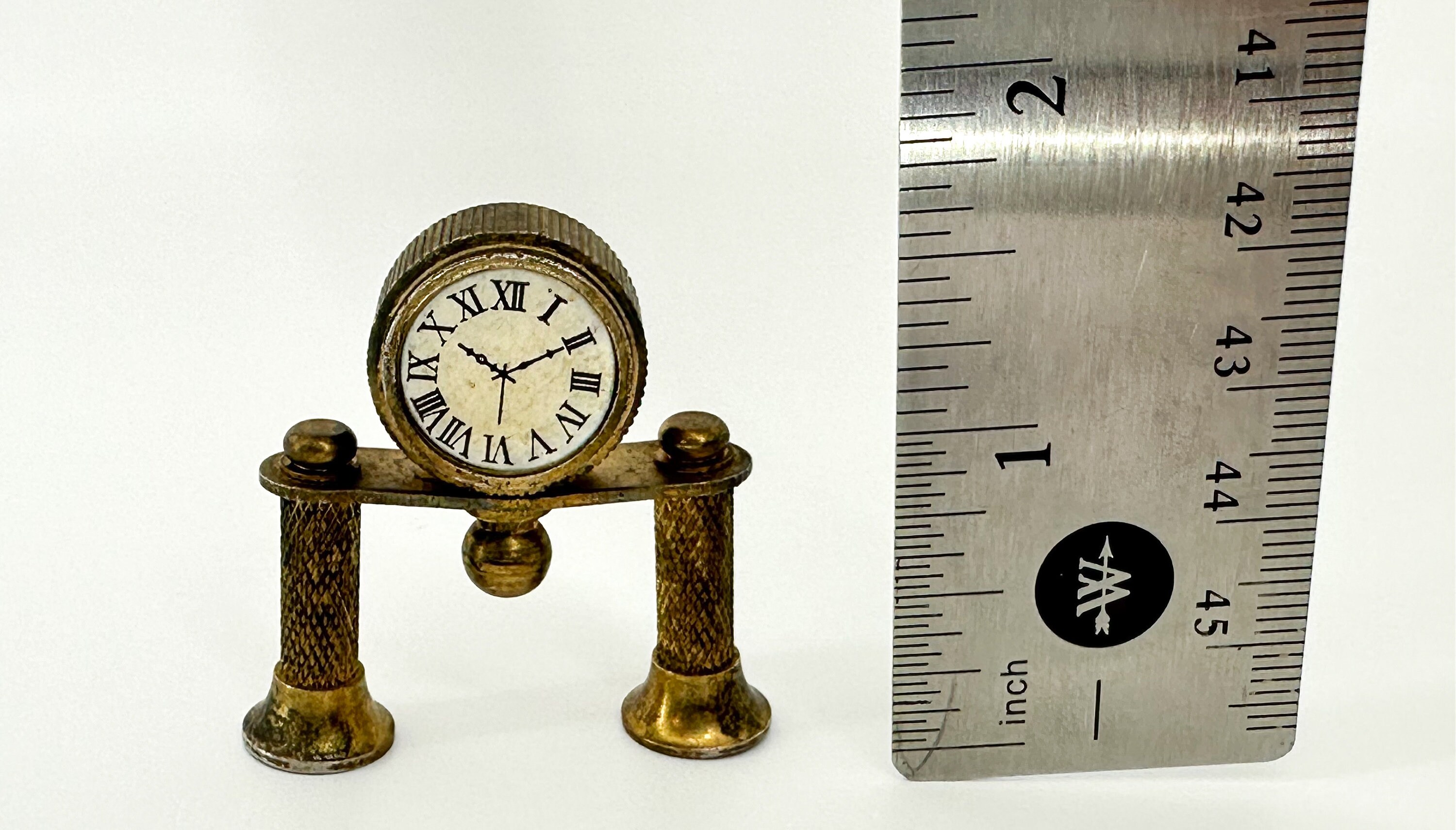 Vintage Dollhouse Mantle Clock, Miniature Brass Mantle Clock - Etsy