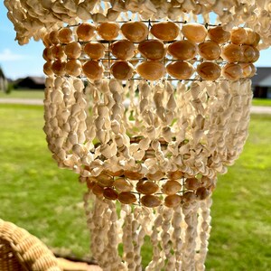 Large Vintage Handmade Cowrie Shell and Puka Shell Chandelier 45" - Etsy