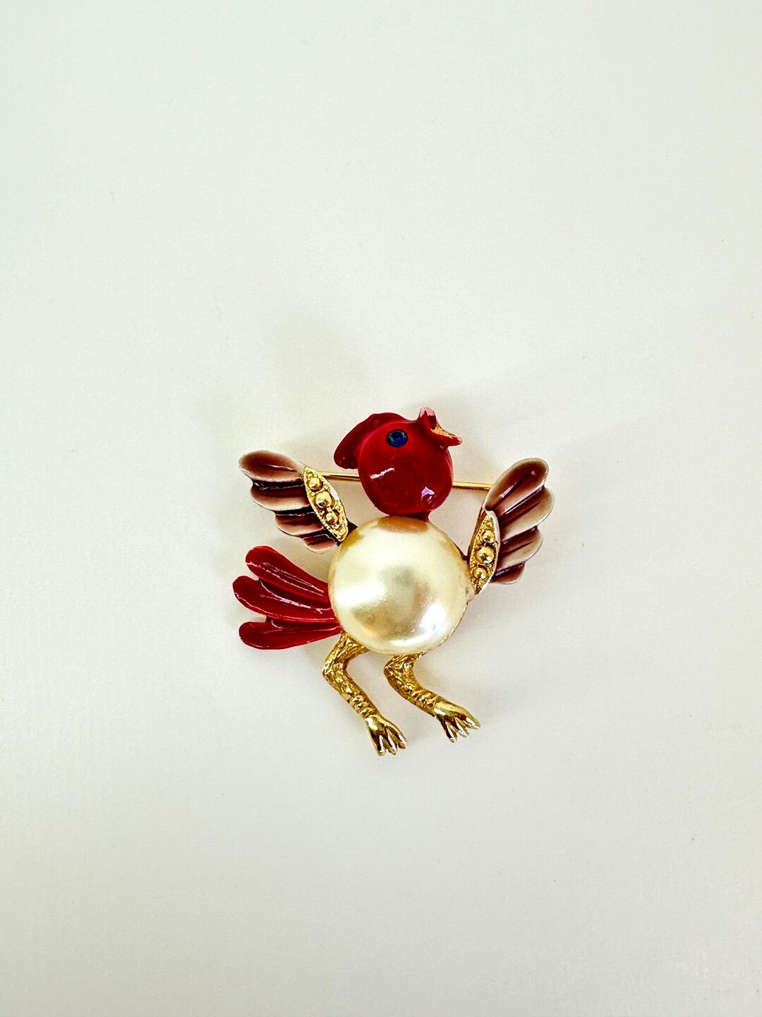 Vintage HAR Rooster Brooch Pin Enameled Brooch - Etsy