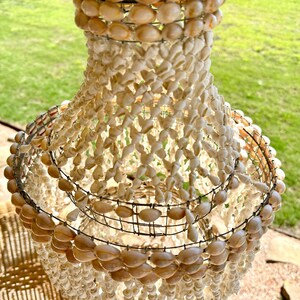 Large Vintage Handmade Cowrie Shell and Puka Shell Chandelier 45" - Etsy
