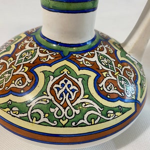 Vintage Hand Painted Sornaga Egyptian Folk Art Pottery Ceramic Decanter ...