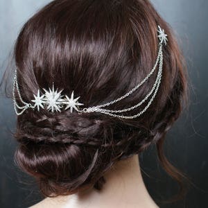 Star Bridal Headpiece - Wedding Hair Drape - Celestial Hair Accessory ...