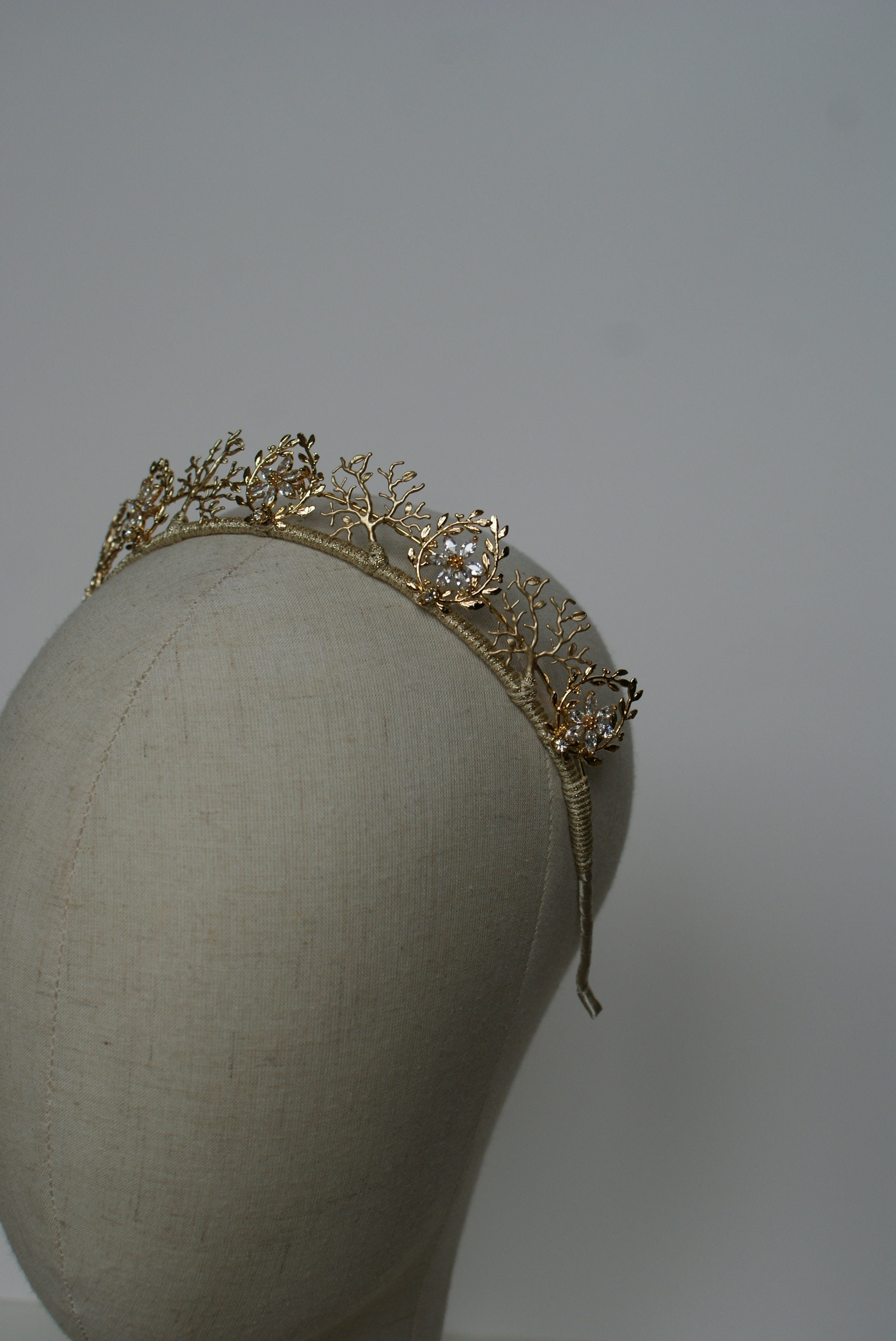 Gold Crown Gold Wedding Tiara Bridal Hair Accessory | Etsy UK