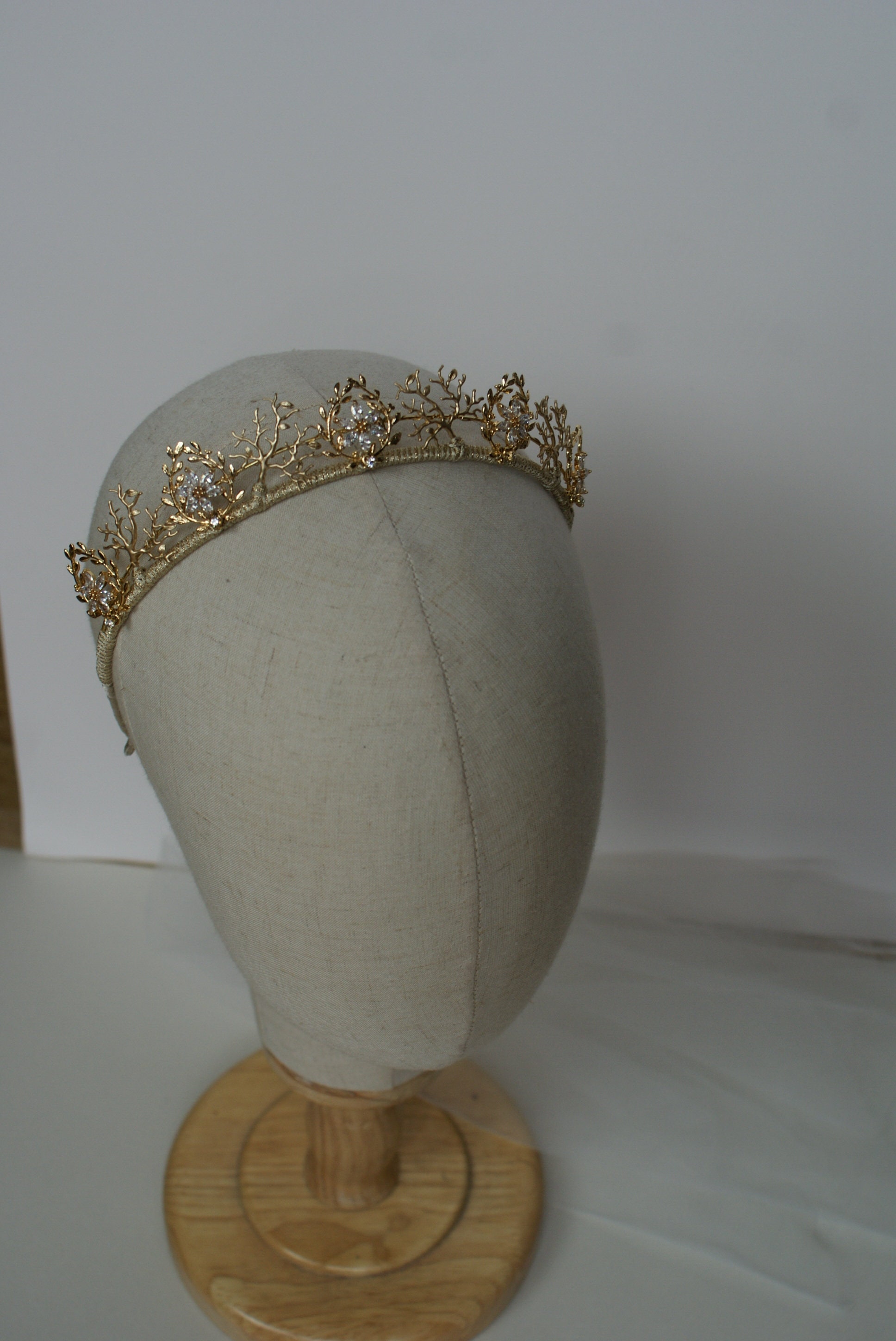Gold Crown Gold Wedding Tiara Bridal Hair Accessory - Etsy UK