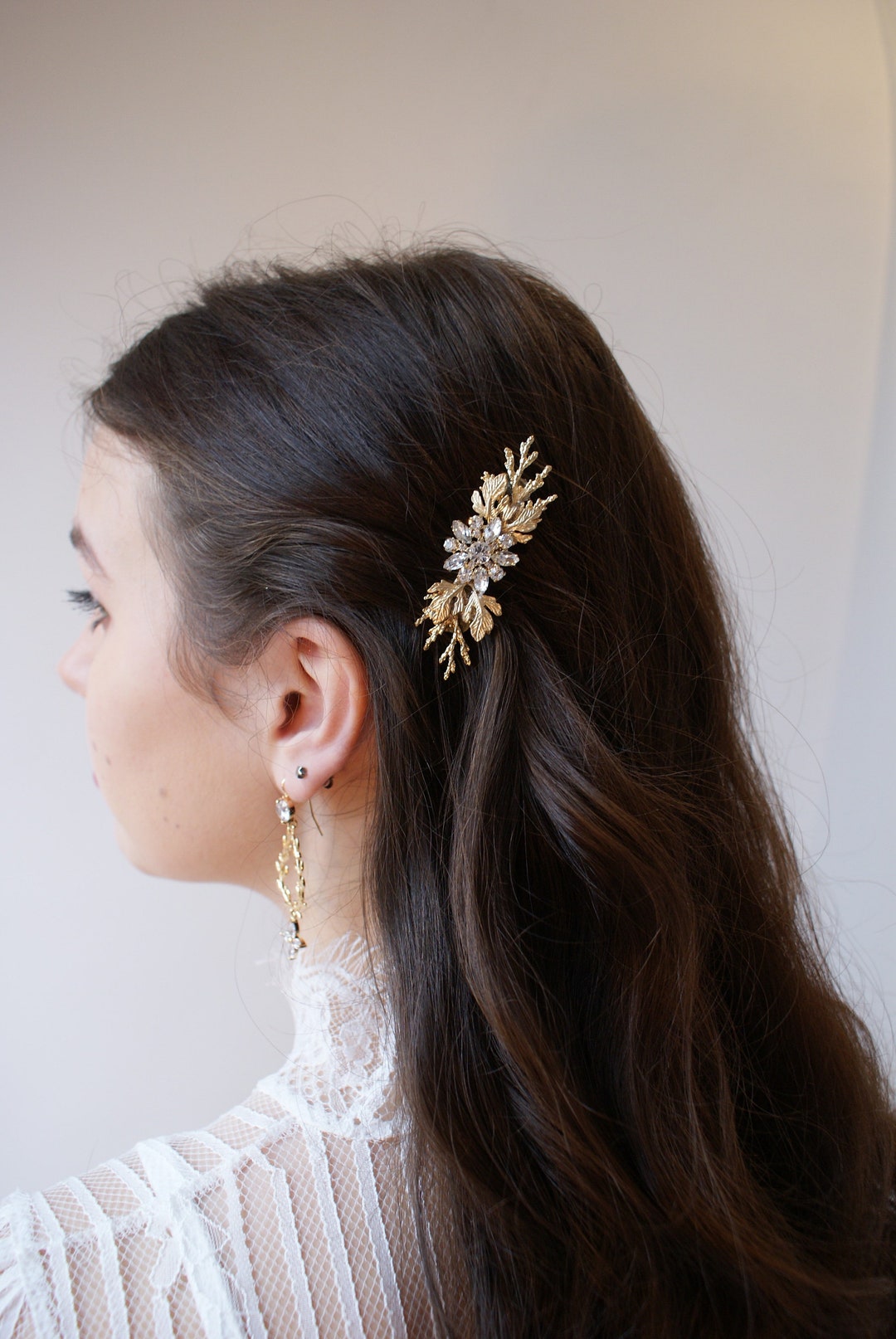Gold Bridal Hair Comb - Gold Wedding Hair Accessory - Gold Headpiece ...