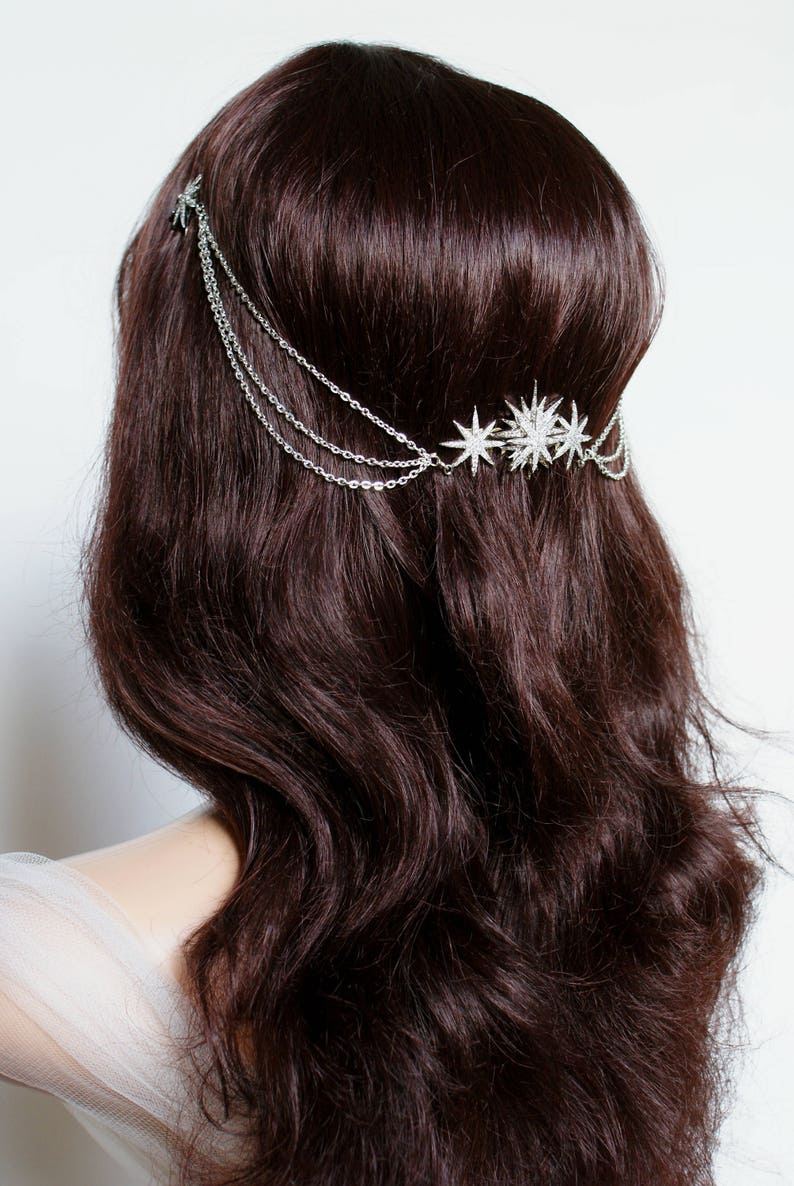 Star Bridal Headpiece Wedding Hair Drape Celestial Hair - Etsy