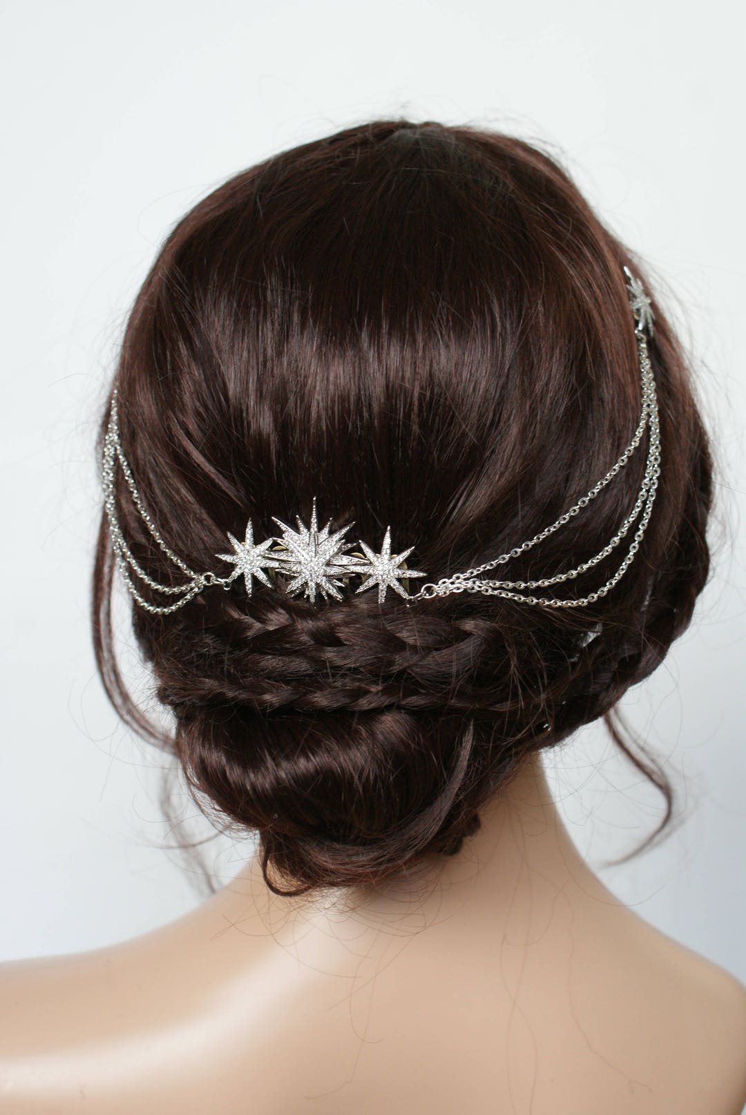 Star Bridal Headpiece - Wedding Hair Drape - Celestial Hair Accessory ...